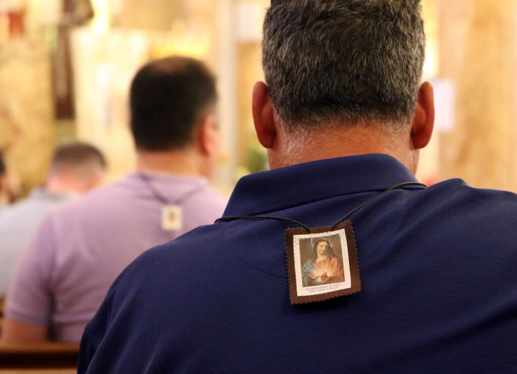 What does Mary promise to wearers of the brown scapular?