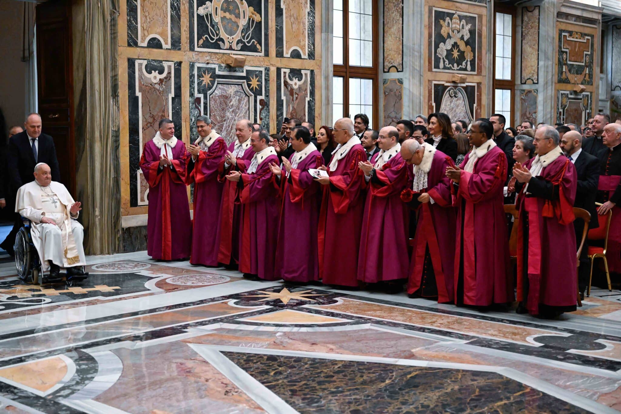 At audience, pope talks about St. Joseph and world events