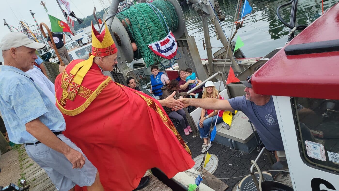 Calm seas greet bishop, faithful for 'Blessing of the Fleet'